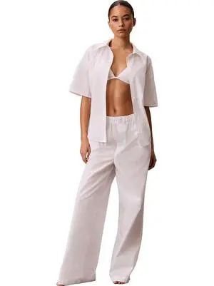 Calvin Klein Cotton Poplin Pants - Classic White