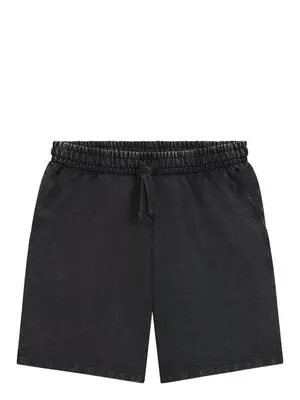 Hugo Faded-logo Cotton Terry Shorts - Black