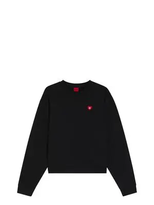 Hugo Cotton-terry Sweatshirt With Logo - Black