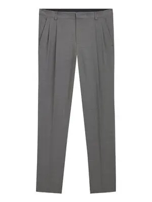 Hugo Extra-slim-fit Virgin-wool Dobby Trousers - Grey