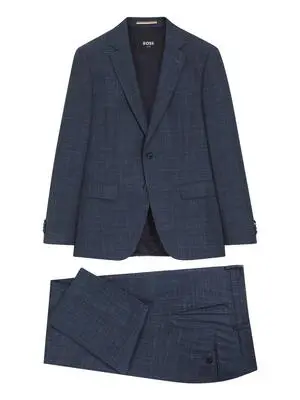 BOSS Two-piece Slim-fit Suit In Wool, Silk And Linen - Light Blue