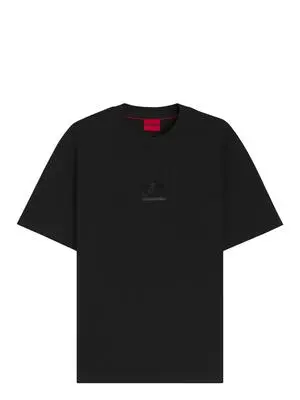 Hugo Tortoise-logo T-shirt In Cotton Jersey - Black
