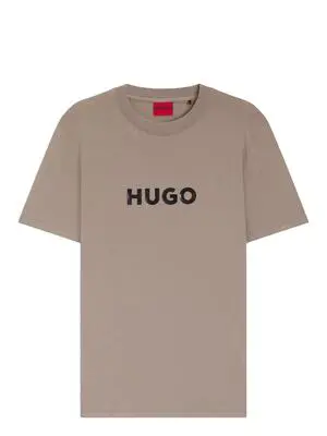Hugo Tortoise-logo T-shirt In Cotton Jersey - Light Brown
