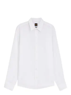 BOSS Regular-fit Shirt In Linen White