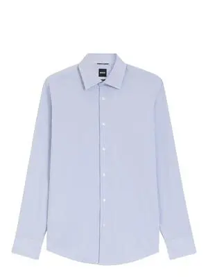 BOSS Striped Regular-fit Shirt In Performance-stretch Fabric - Light Blue