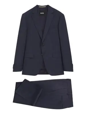 BOSS Three-piece Slim-fit Suit In Virgin-wool Serge - Light Blue