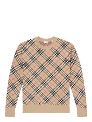 Burberry Checked Cotton-blend Sweater - Neutrals