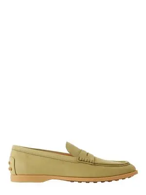 TOD'S Gomma Nubuck Loafers - Green
