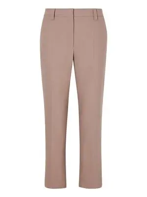 Brunello Cucinelli Cropped Slim-Leg Pants Beige