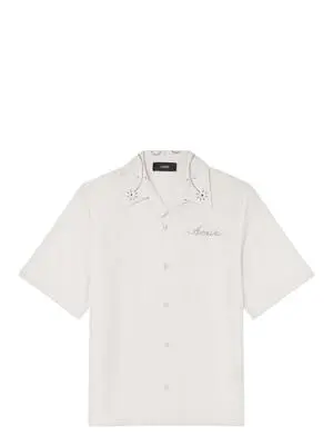 Amiri Studded Camp-collar Woven Shirt - White