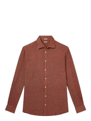 Massimo Alba Genova Houndstooth Cotton Shirt - Orange