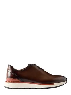 Berluti Fast Track Full-grain Venezia Softy Leather Sneakers - Brown