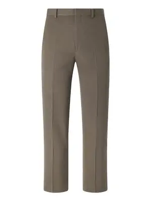Auralee Straight-leg Wool-gabardine Trousers - Brown