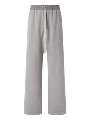 Rick Owens Geth Belas Wide-leg Cotton-blend Jersey Sweatpants - Gray