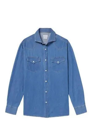 Brunello Cucinelli Cotton-chambray Shirt - Blue