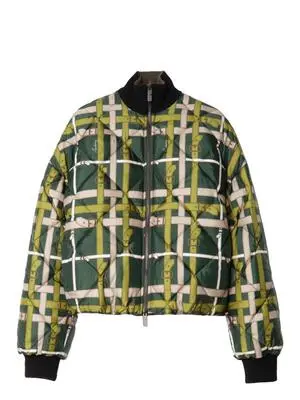 Burberry Cropped Reversible Check Nylon Jacket - Marsh Green