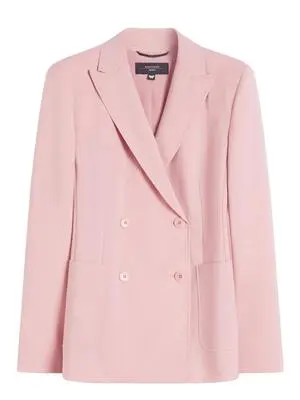 Max Mara Double-breasted Stretch Wool Blazer - Antique Rose
