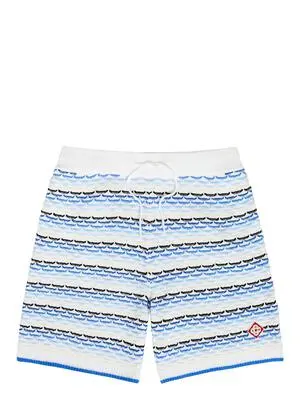 Casablanca Striped Tuck-stitch Cotton-knit Shorts - Multicoloured