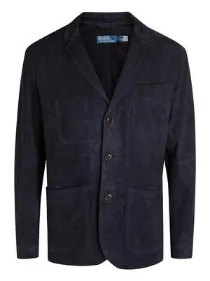 Polo Ralph Lauren Single-breasted Suede Jacket - Navy