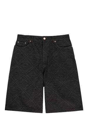Casablanca Monogram Denim Shorts - Black