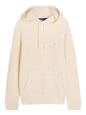 Polo Ralph Lauren Hooded Waffle-knit Wool-blend Jumper - Cream