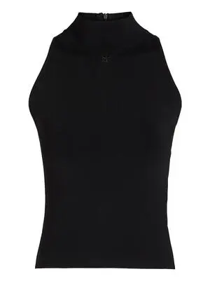 COURREGES Heritage Logo-embroidered Knit Top - Black