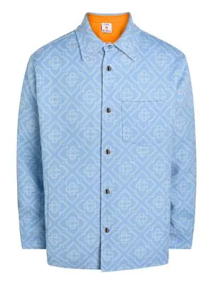 Casablanca Logo-monogrammed Wool Overshirt - Blue