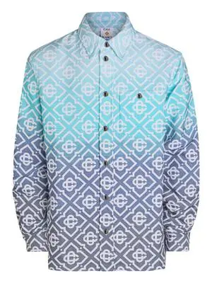 Casablanca Logo-monogrammed Woven Overshirt - Blue