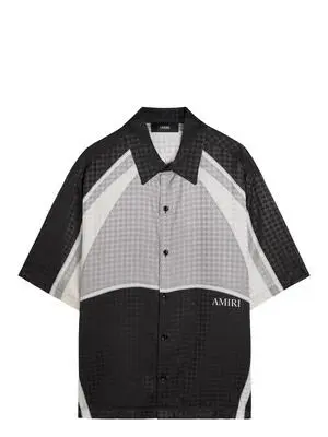 Amiri Logo-monogrammed Jacquard Satin Shirt - Black