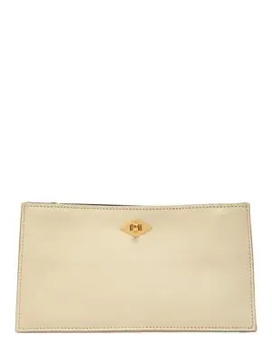 METIER Ease Leather Clutch - Cream