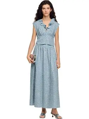 Sandro Maxi Sequined Skirt - Blue