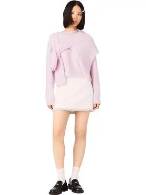 Maje Cotton Tweed Mini Skirt - Ecru