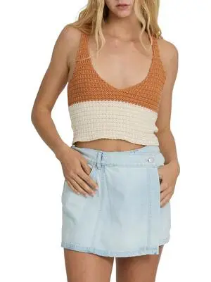 BILLABONG Anders Colorblock Sweater Tank - Caramel Cafe
