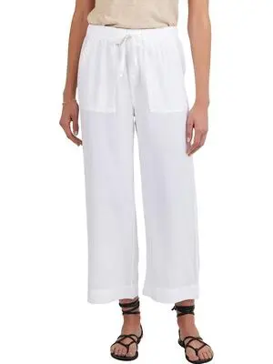 Bella Dahl Easy Pocket Crop Wide-leg Pants - White