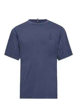 Moncler Logo Patch Cotton T-shirt - Blue