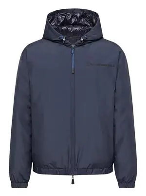 Moncler Berguns Reversible Hooded Down Bomber Jacket - Blue