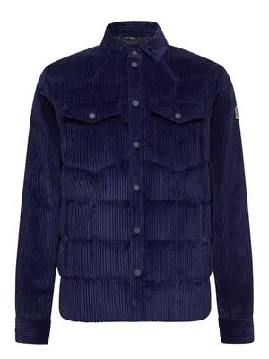 Moncler Gelt Corduroy Down Shirt Jacket - Blue