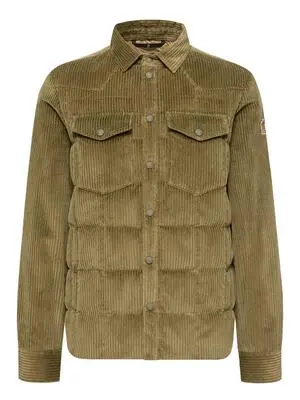 Moncler Gelt Corduroy Down Shirt Jacket - Green
