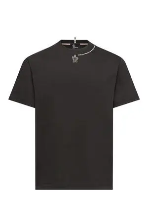Moncler Logo Cotton T-shirt - Black