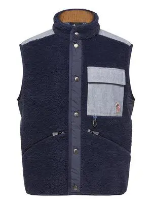 Moncler Teddy And Chambray Vest Blue