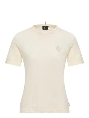 Moncler Logo Patch Cotton T-shirt - White