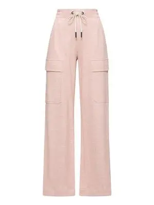 Moncler Linen And Cotton Blend Sweatpants - Pink