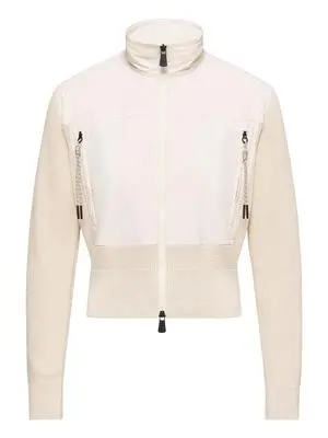 Moncler Padded Zip-up Cotton Cardigan - White