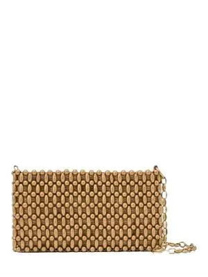 REISS Beatrix Beaded Clutch - Gold