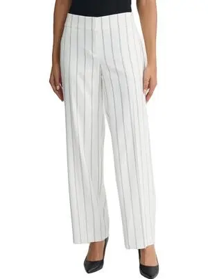 KASPER The Ava Wide Leg Pants - Lily White/blk