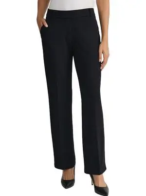 KASPER Straight Leg Trousers - Black