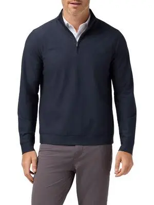 Mizzen+main Easton Textured Performance Quarter Zip Pullover - Navy