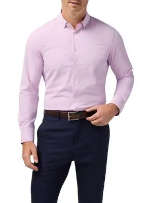 Mizzen+main Leeward Trim Fit Check Performance Button-up Shirt - Pink Salt Straton Check