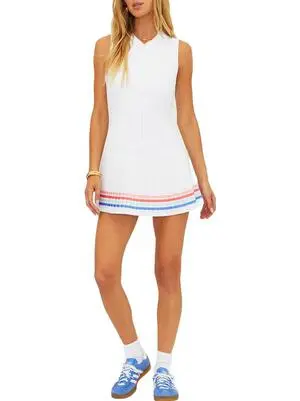 Beach Riot Bria Pleated Mini Dress - Bright White Horizon