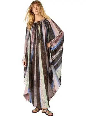 Missoni Long Cape-effect Caftan In Viscose Lamé Blend - Multicoloured